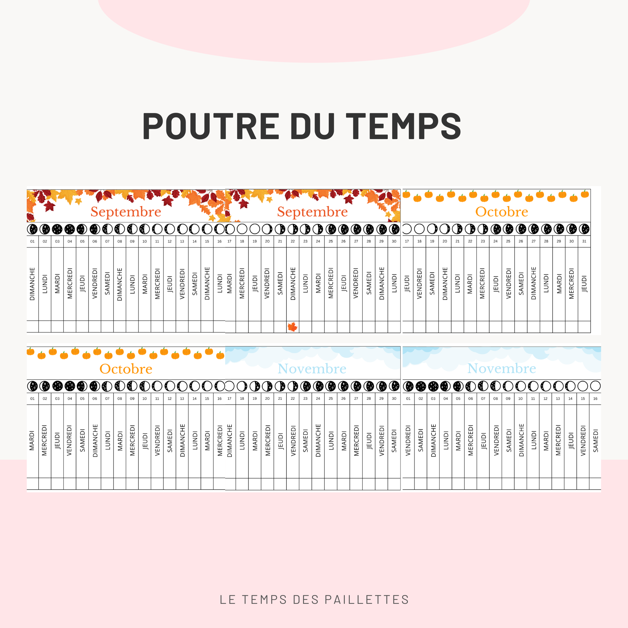 La Poutre du Temps Montessori PDF à imprimer – Le Temps des Paillettes