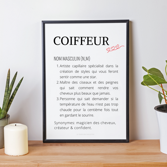 Affiche définition coiffeur - Affiche minimalistes coiffeur - Affiche ...